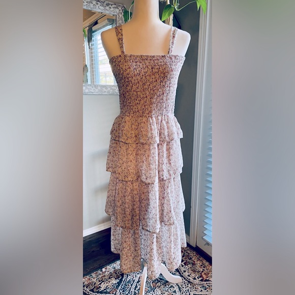 Mimi Chica | Dresses | Mimi Chica Floral Tiered Cottagecore Maxi Dress ...